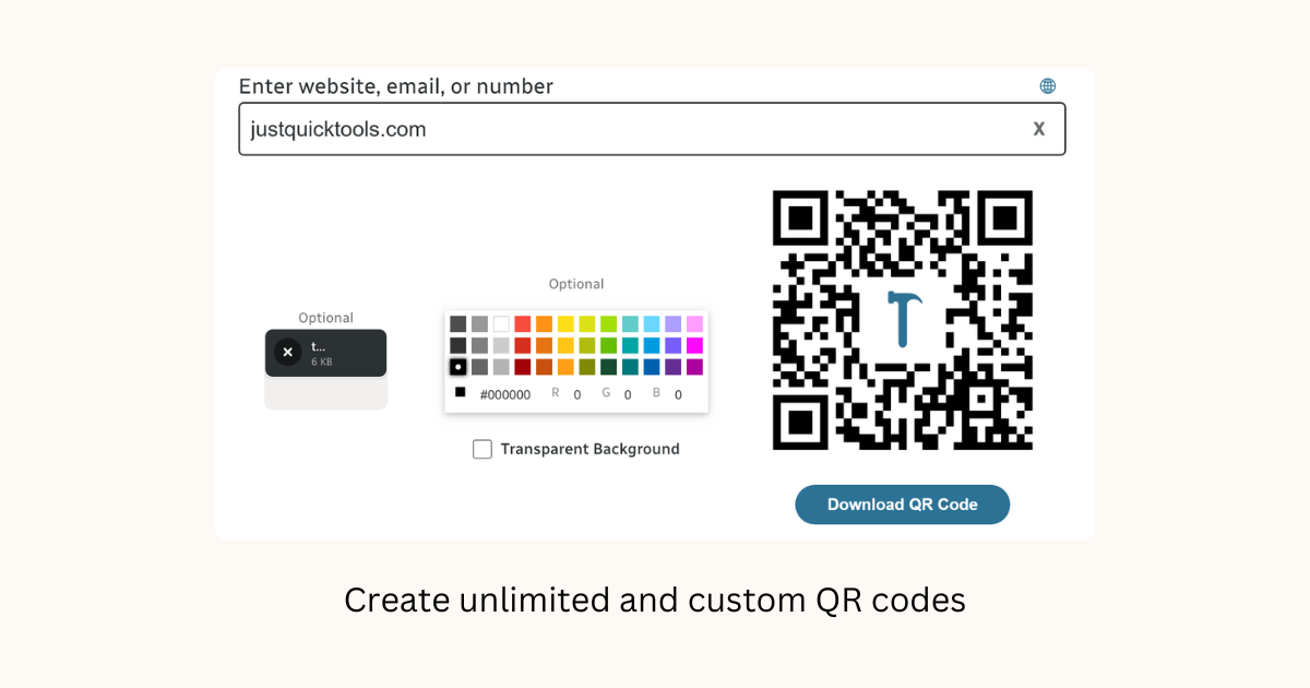 QR Code Generator - JustQuickTools